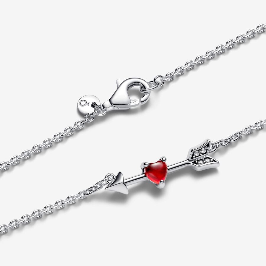 Pandora Arrow & Murano Glass Heart Necklace – Fifth Avenue Jewellers