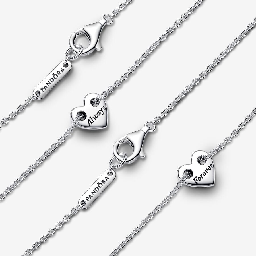 Pandora Forever & Always Splittable Heart Collier Necklaces – Fifth ...