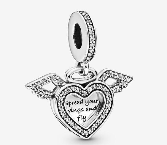 Pandora Heart & Angel Wings Dangle Charm – Fifth Avenue Jewellers